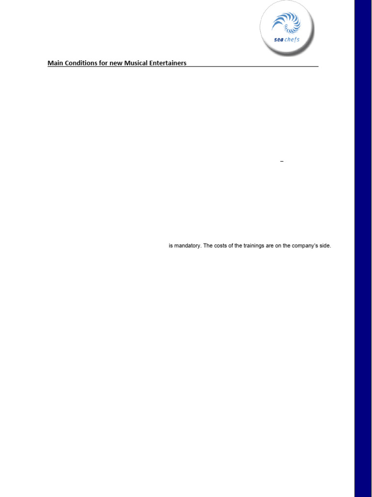 Main Conditions - MSCL ENTERTAINER | PDF