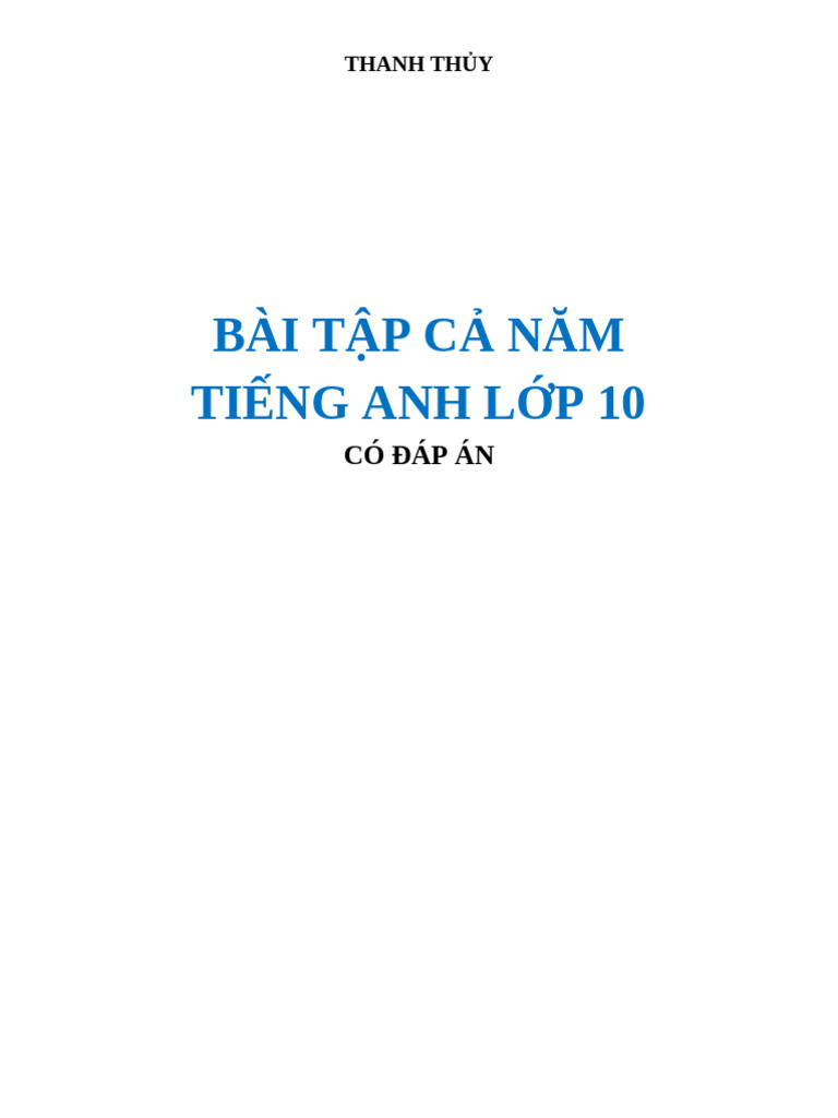 [Tailieuvui.com] Bai Tap CA Nam Mon Tieng Anh 10 | PDF