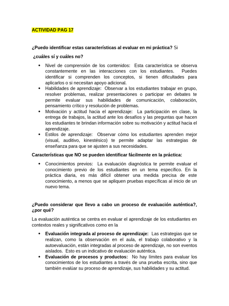 ACTIVIDAD DE REFLEXION 17-1 | PDF