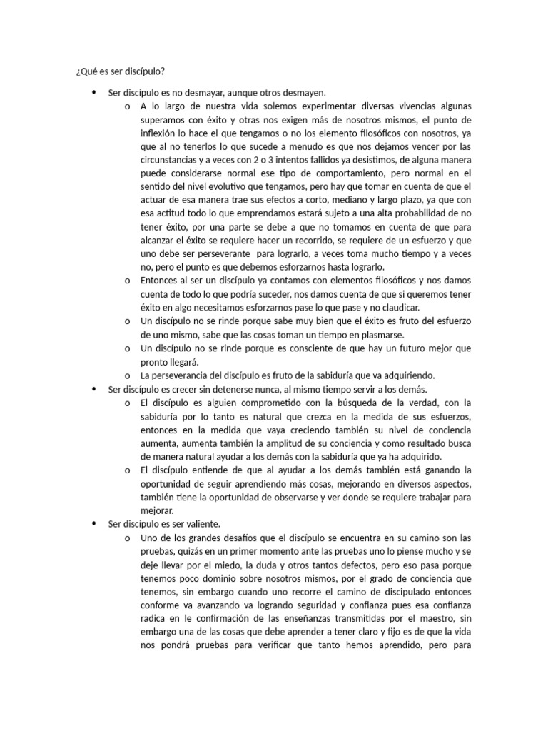 Qué es ser discípulo | PDF