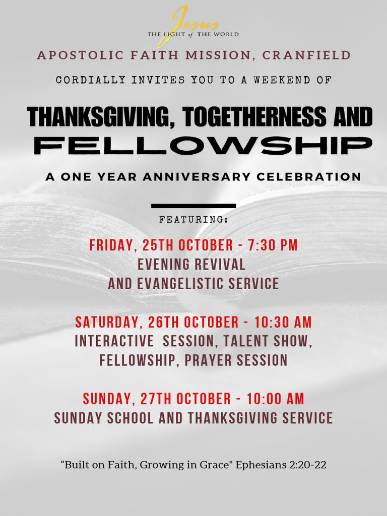 Cranfield Church Anniversary Flyer PDF | PDF