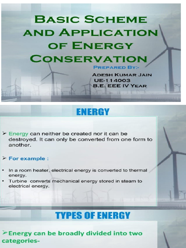 Energy Conservation | PDF