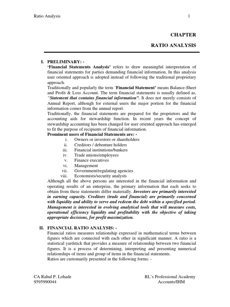 Financial Ratio Analysis Overview | PDF | Financial Capital | Equity ...