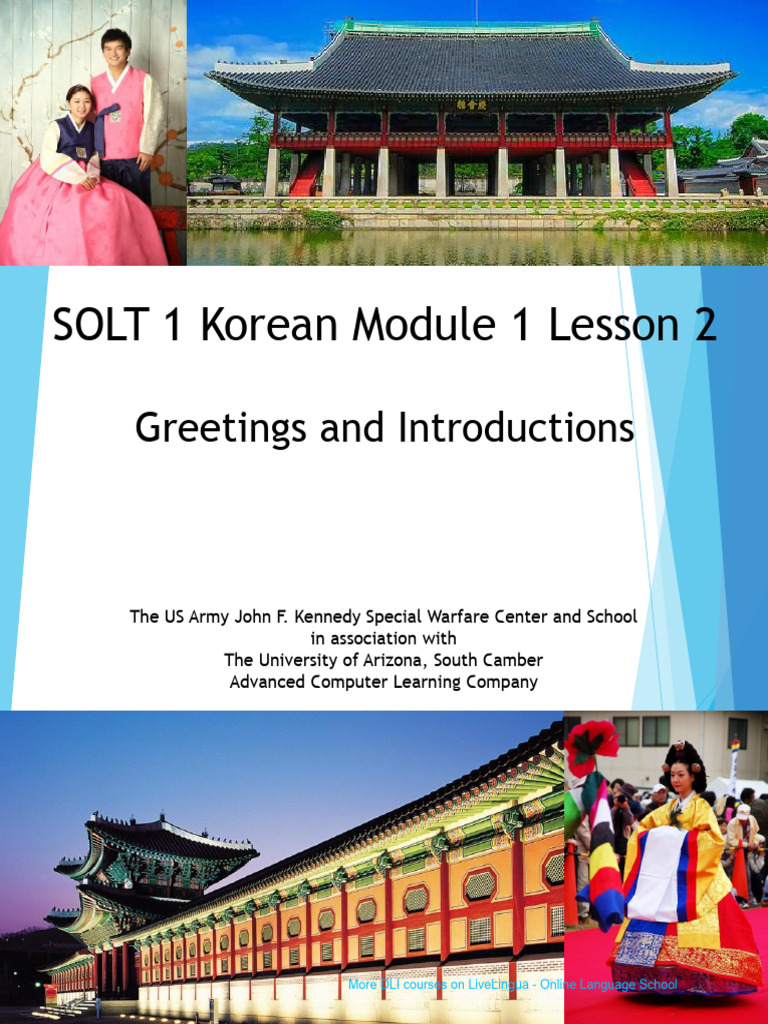 Korean Solt1 Module1 Lesson2 | PDF