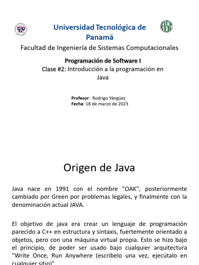 Clase #2 Introduccion A La Programación en Java | PDF