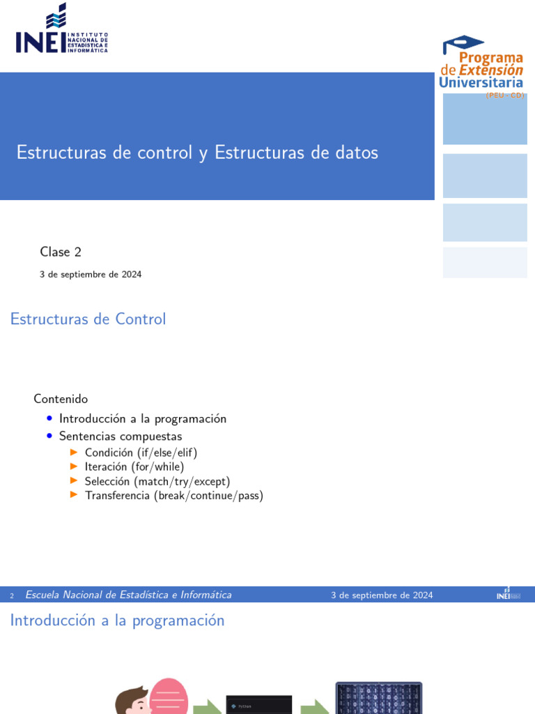 Clase 2 Estructuras Control Datos | PDF