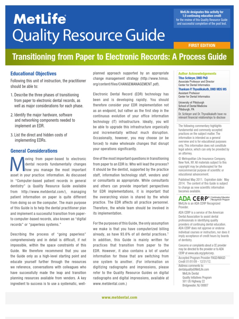Transitioning From Paper To Electronic Records: A Process Guide | PDF ...