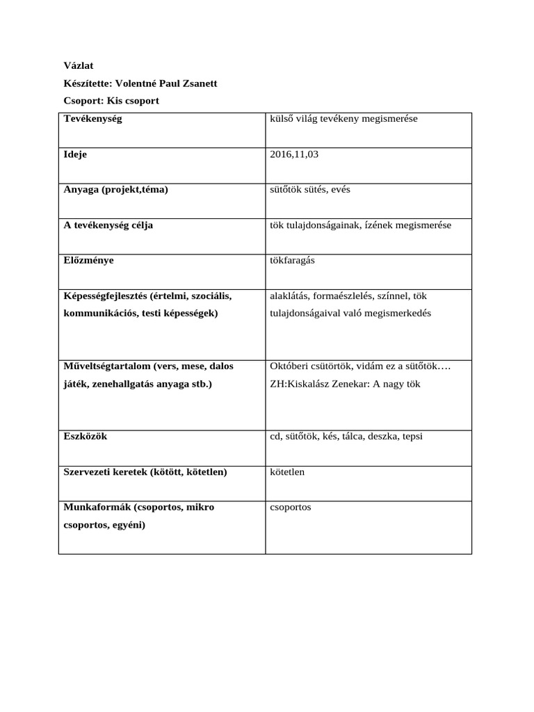 Vázlat Tök KVTM | PDF