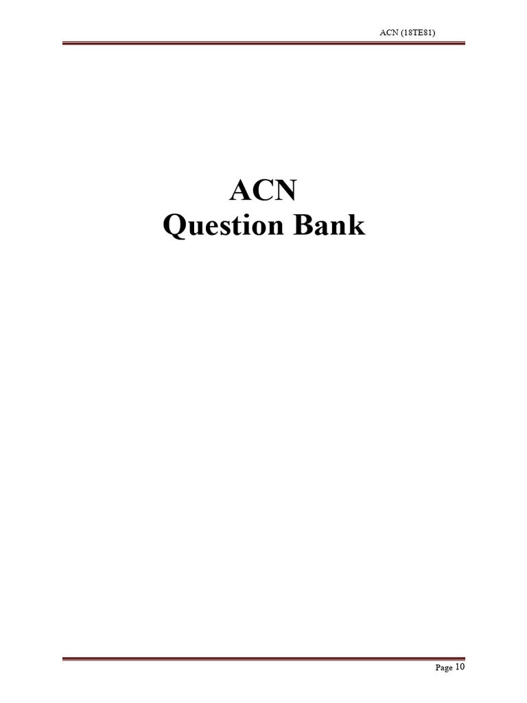 ACC Question Bank | PDF
