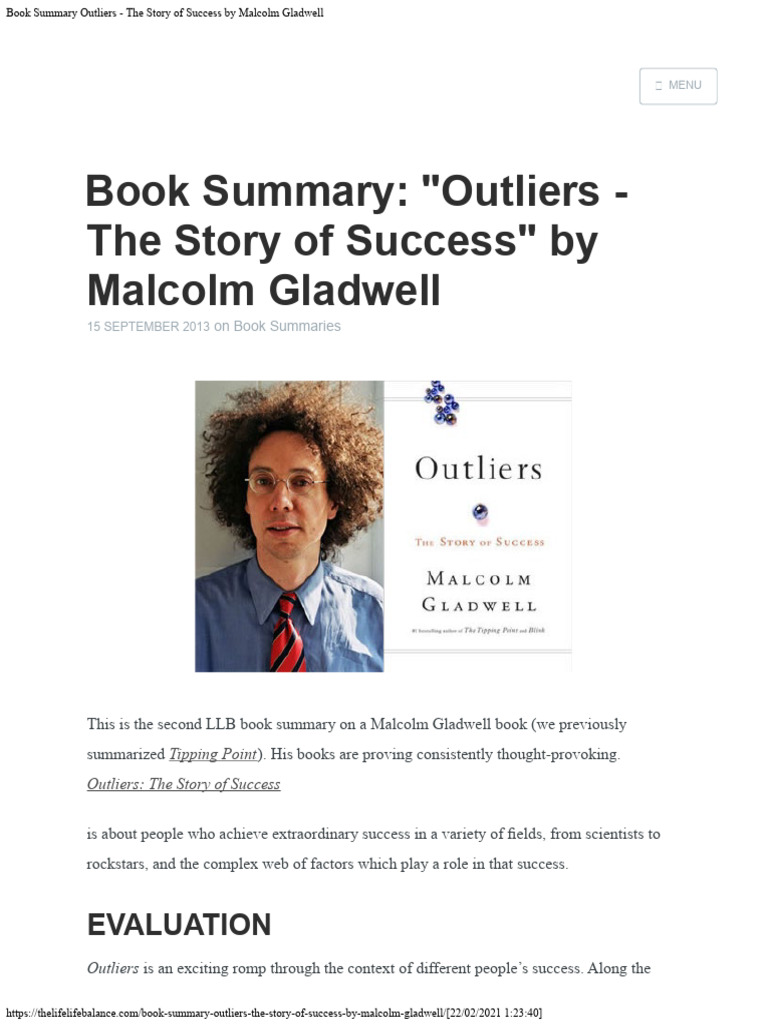 Outliers Summary Pdf