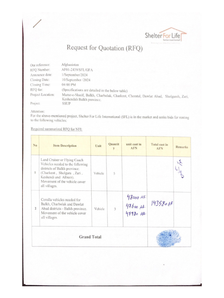 Request For Quotation (RFQ) 3 | PDF