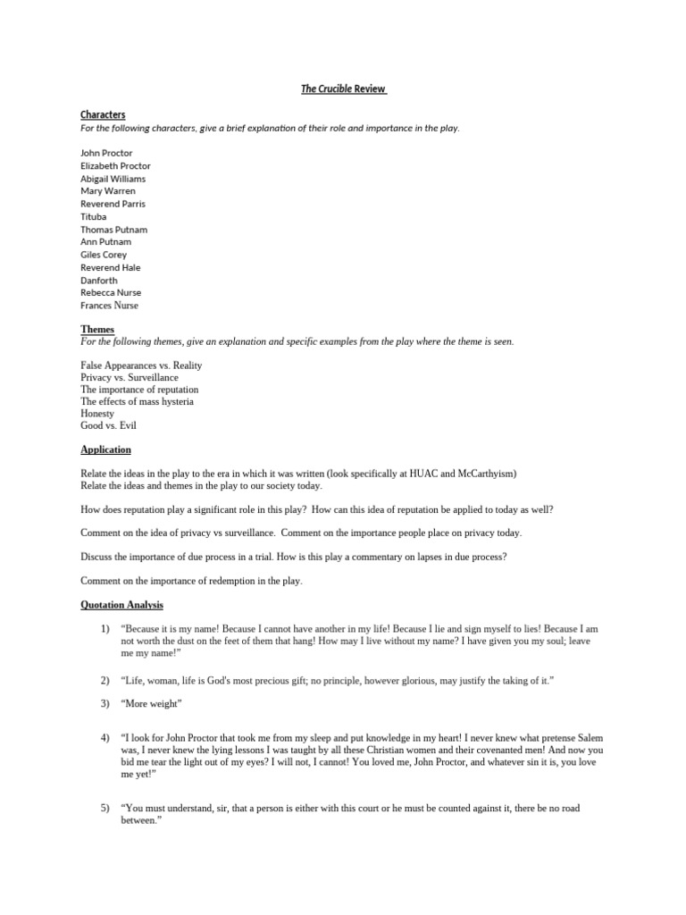 The Crucible Review | PDF