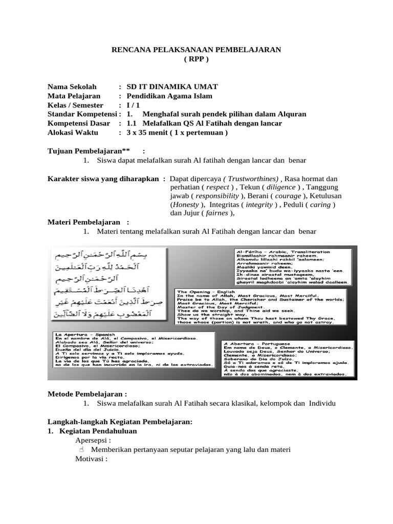 RPP KLS 1 SMT 1 | PDF
