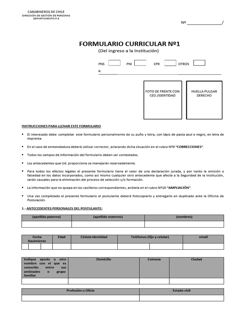 Formulario #1 P.6 Nuevo 2024 | PDF