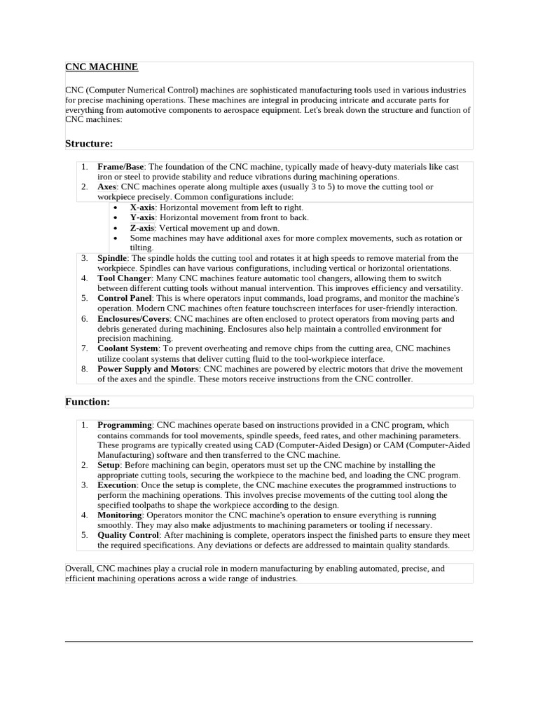 CNC Machine | PDF