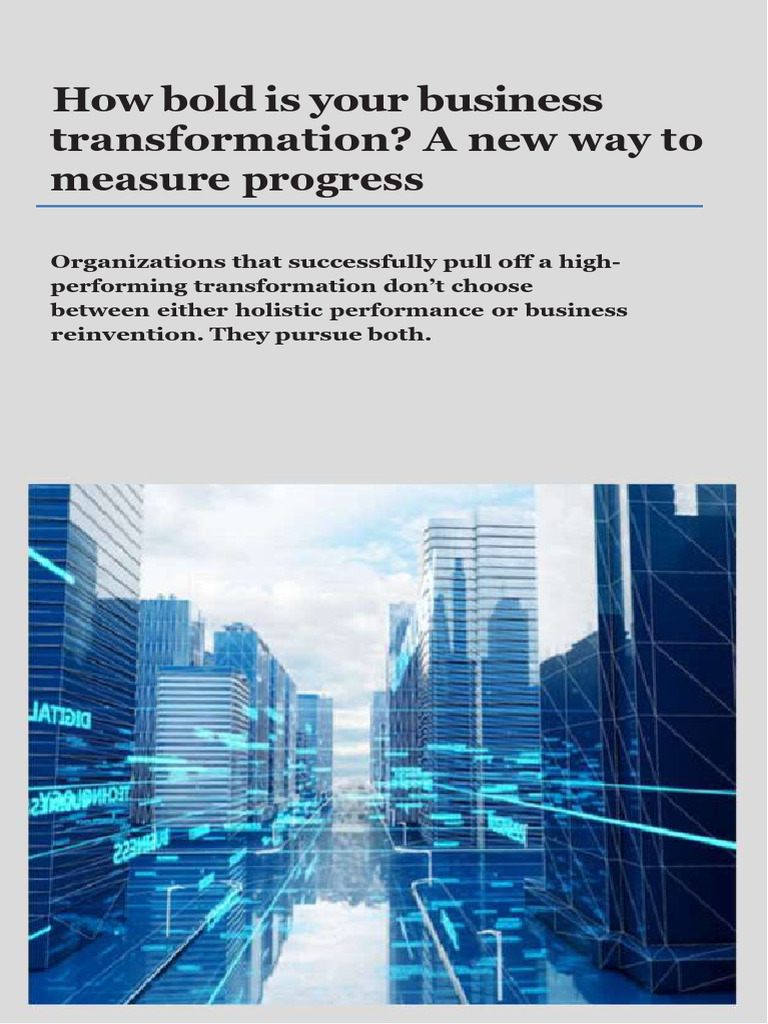 McKinsey - Business Transformation | PDF | Analytics | Career & Growth