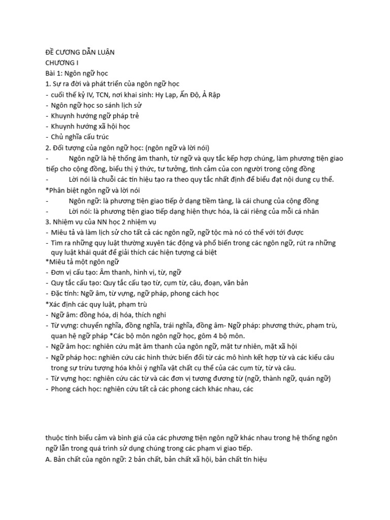 De Cuong On Tap Dan Luan Ngon Ngu Hoc Vien Tai Chinh 42224 | PDF