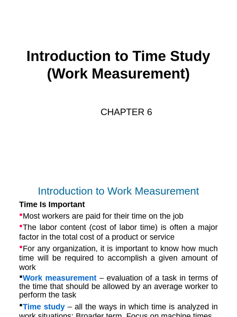 Ch06-Introduction To Time Study | PDF