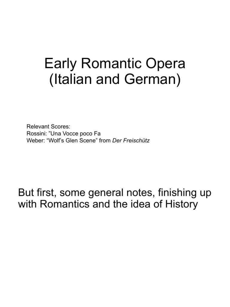 Early Romantic Opera | PDF
