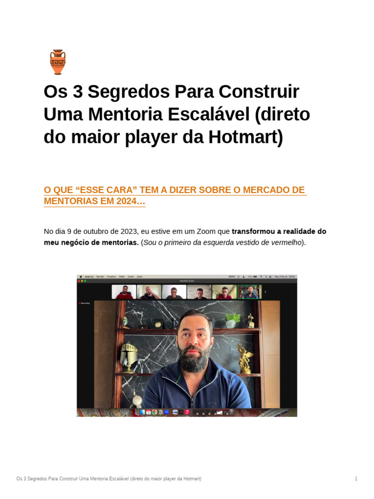 Os 3 Segredos para Construir Uma Mentoria Escalável | PDF Os 3 Segredos para Construir Uma Mentoria Escalável | PDF