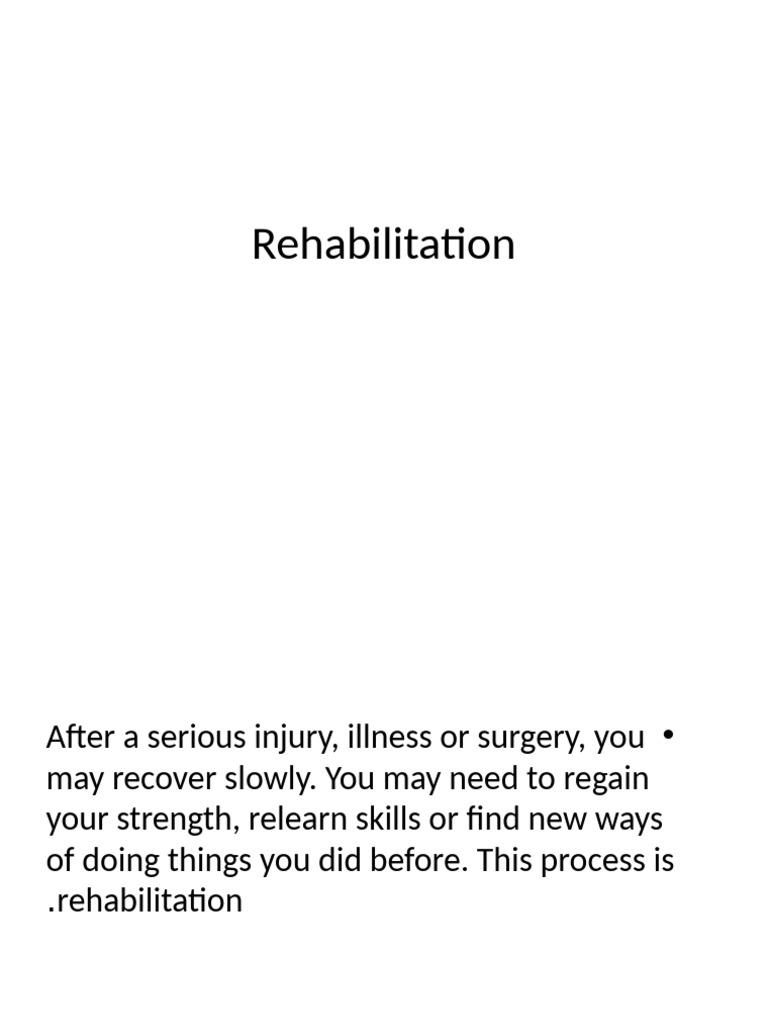 Rehabilitation | PDF