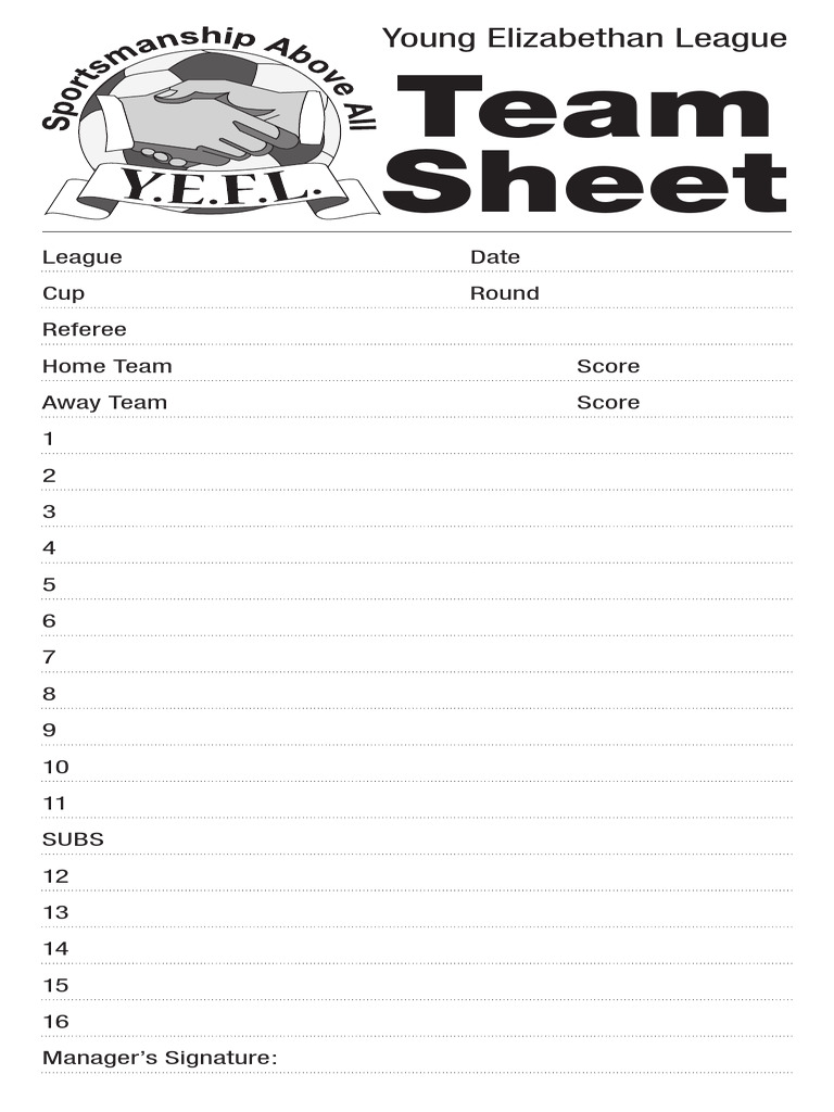 YEL Team Sheet 1 | PDF