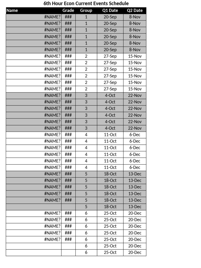 6th Hour CE Schedule | PDF