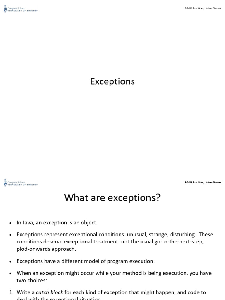 Exceptions | PDF