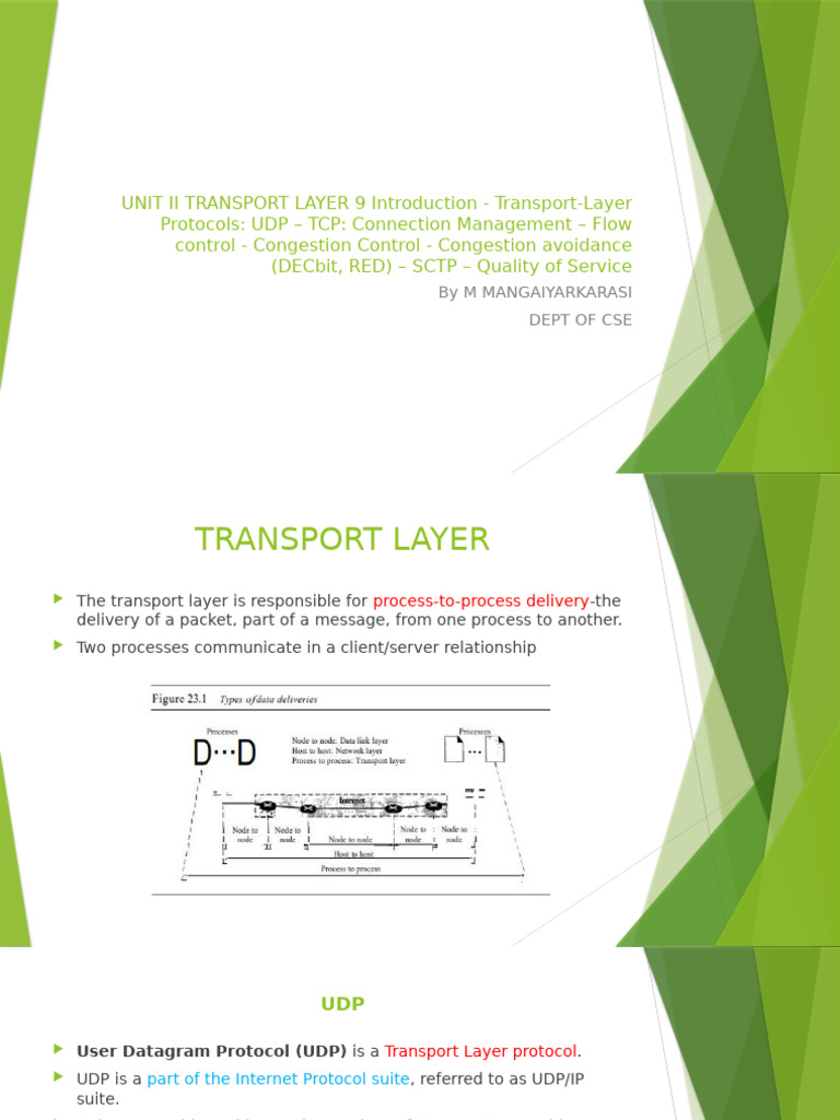 UNIT II TRANSPORT LAYER 9 Introduction - Transport-Layer | PDF