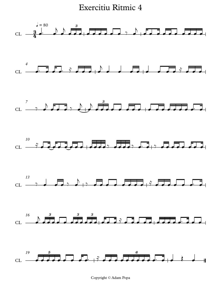 Exercitiu Ritmic Percutie 4 | PDF