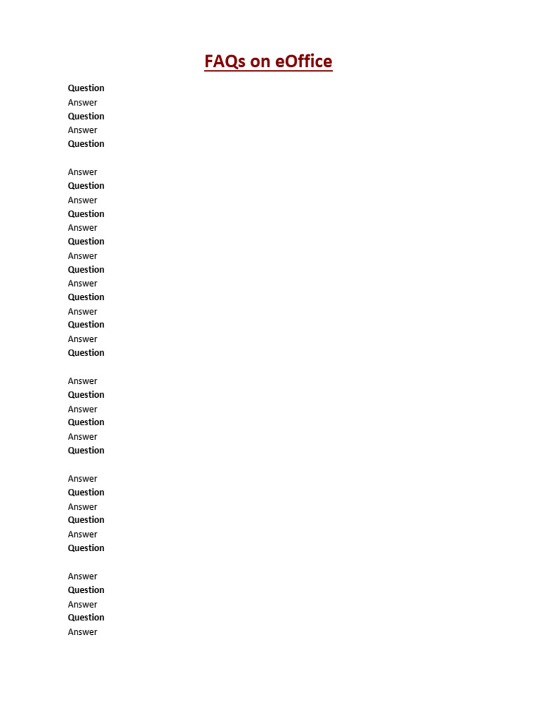 Faqs On Eoffice 0 1 | PDF