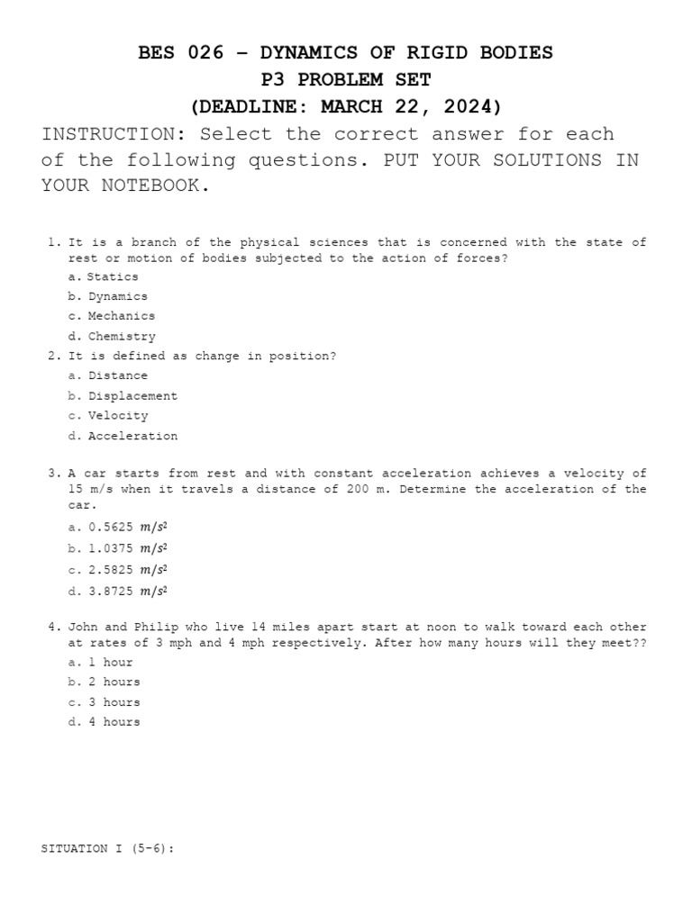 Problem Set No 3-Bes026 | PDF