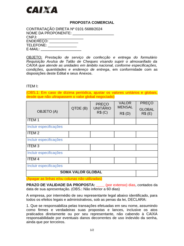 04.modelo Proposta | PDF