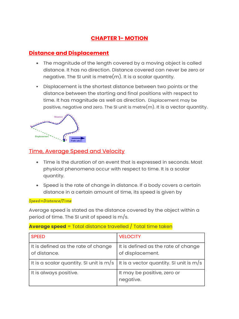 Notes - Motion | PDF