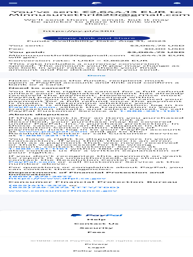 PayPal Send Money Success | PDF