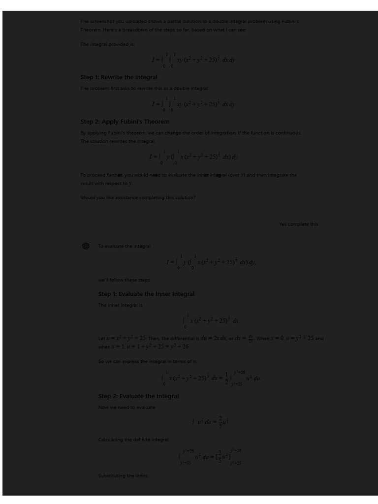 Double Integral Evaluation | PDF