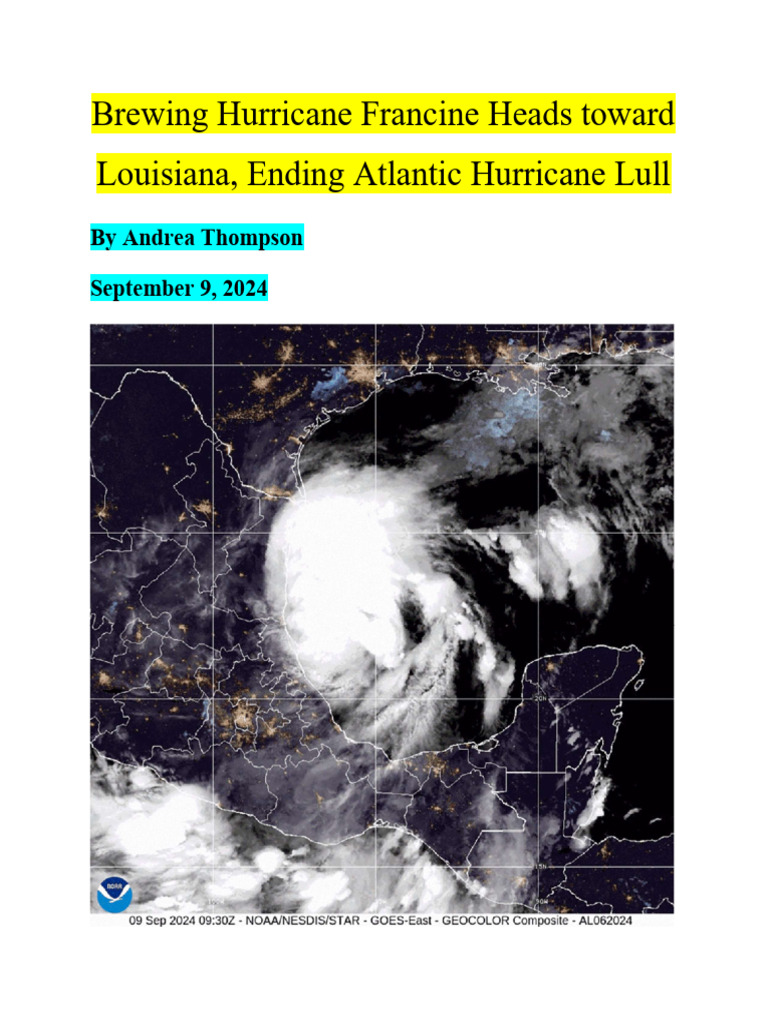 Brewing Hurricane Francine Heads Toward Louisiana | PDF | Tropical ...