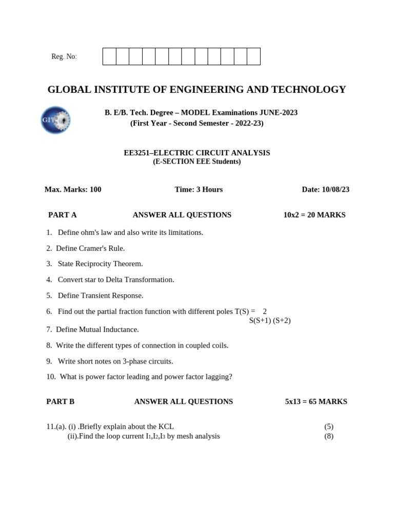 ECA MODEL Set1 | PDF