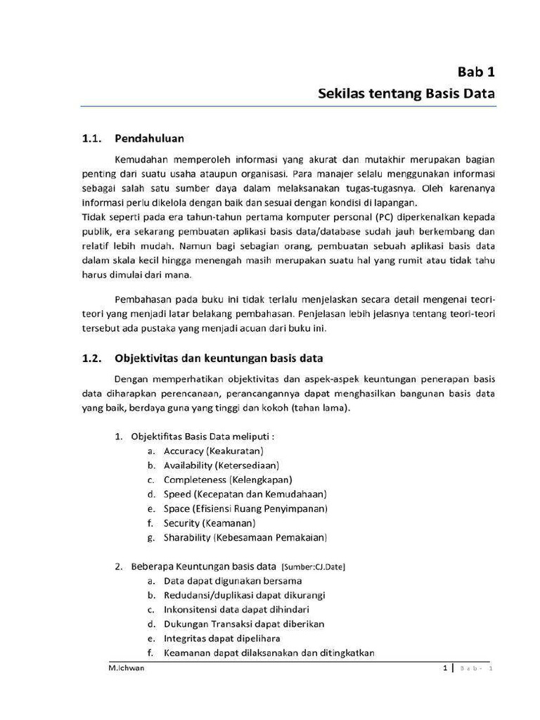 Bab 01-Sekilas Tentang DB | PDF