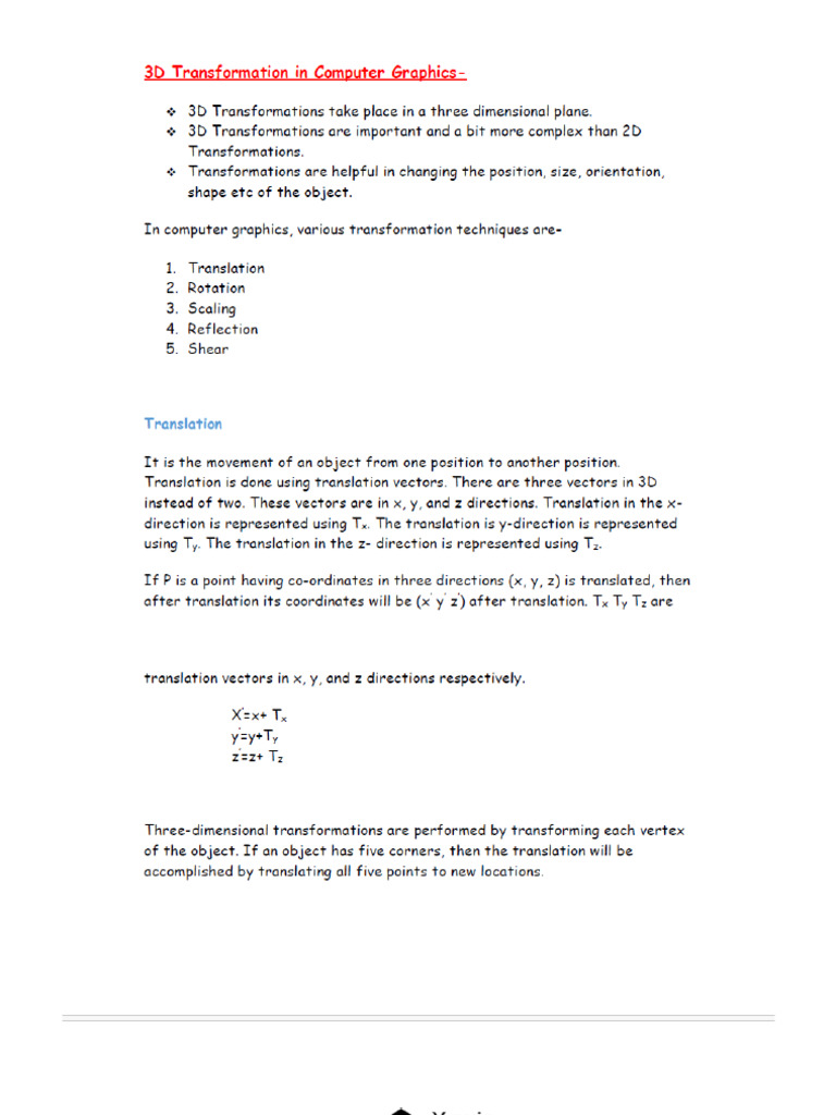3D transformation | PDF