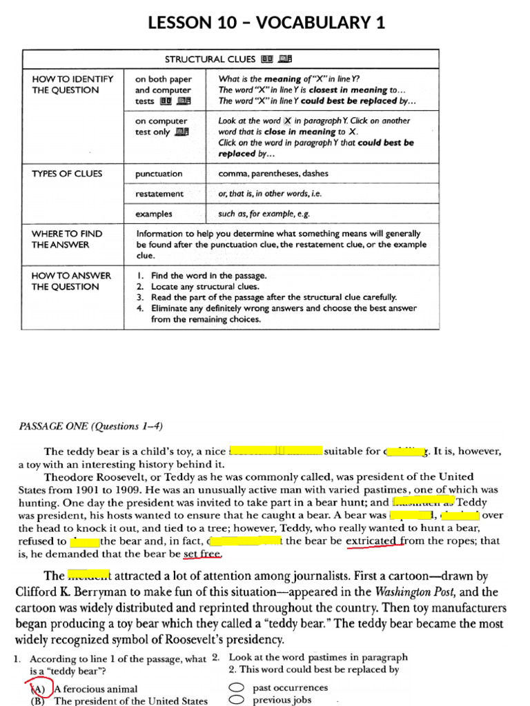 Lesson 10 Vocab 1 | PDF