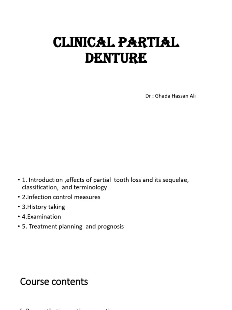 Clinical Partial Denture | PDF