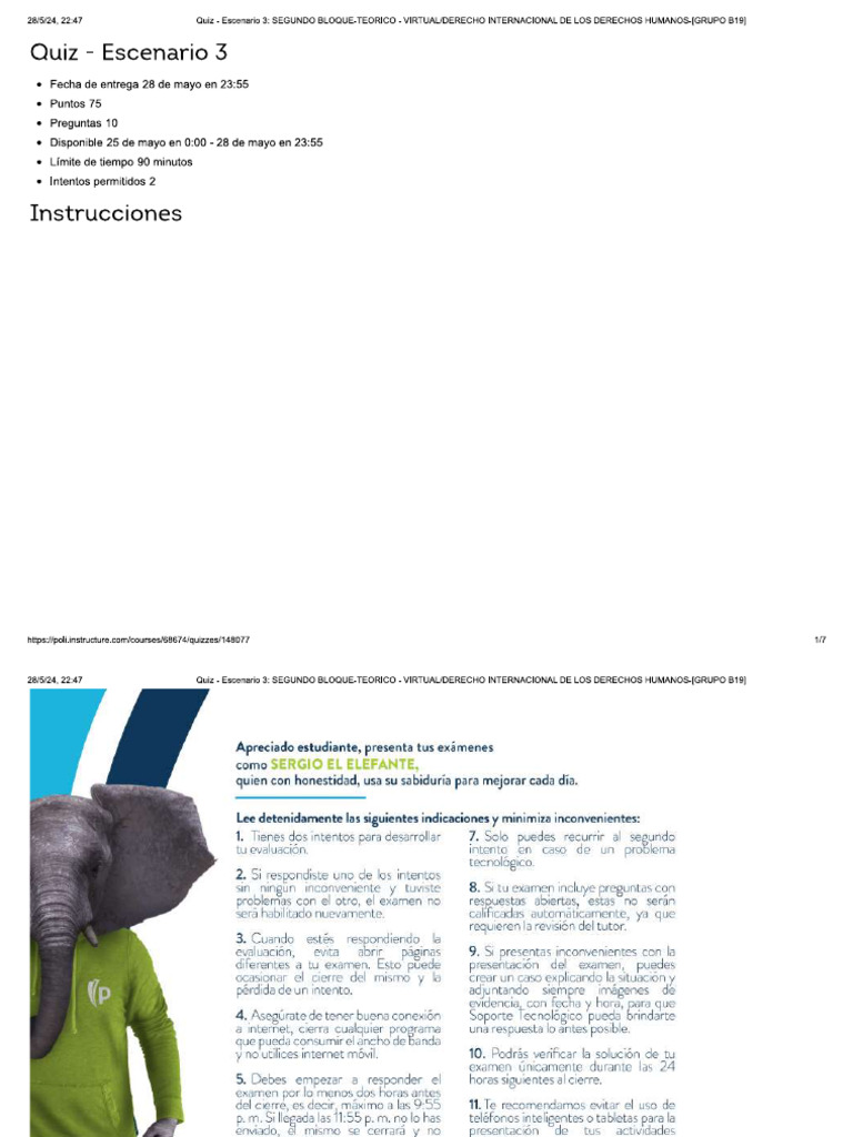 Escenario 3 Quiz DDHH | PDF