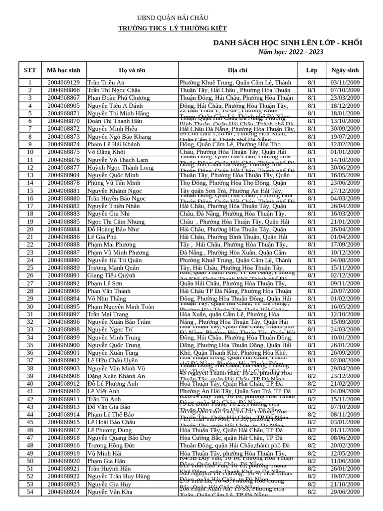 TK Hs Len Lop DKDTTN Tn-1 2 | PDF