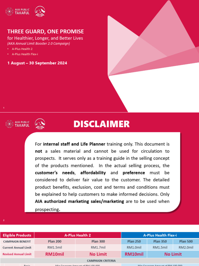 Three Guard, One Promise Campaign (AKA Annual Limit Booster 2.0 ...