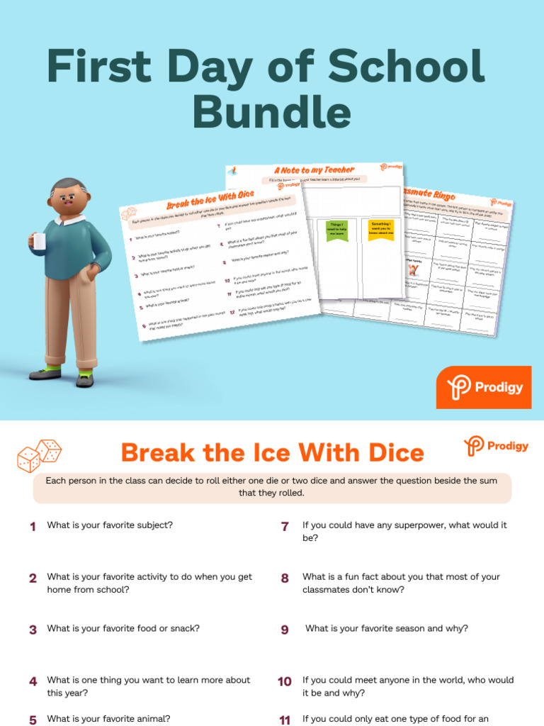 First Day of School Activities Bundle | PDF