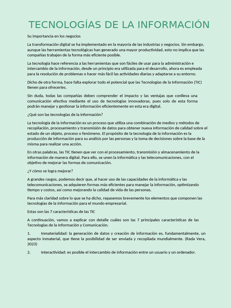 TICs (1) - Tagged | PDF