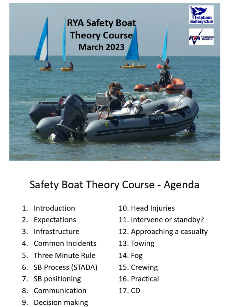 RYA Safety Boat Theory 2023 PDF | PDF