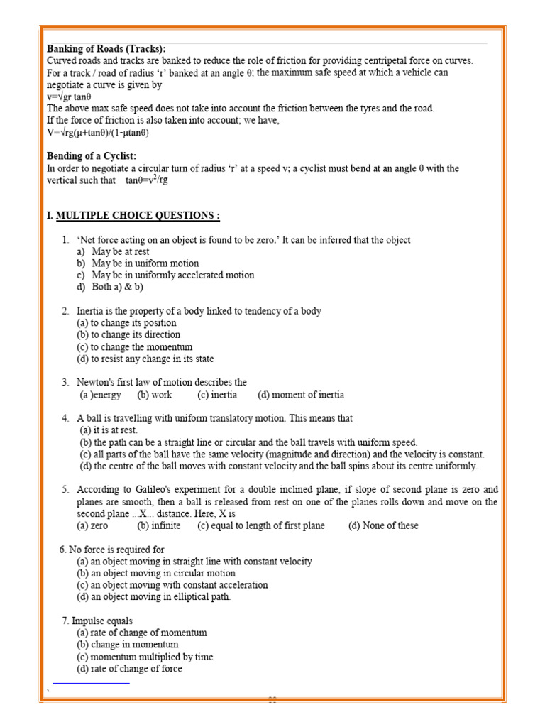 Model Qns - Newton Laws of Motion | PDF | Force | Friction