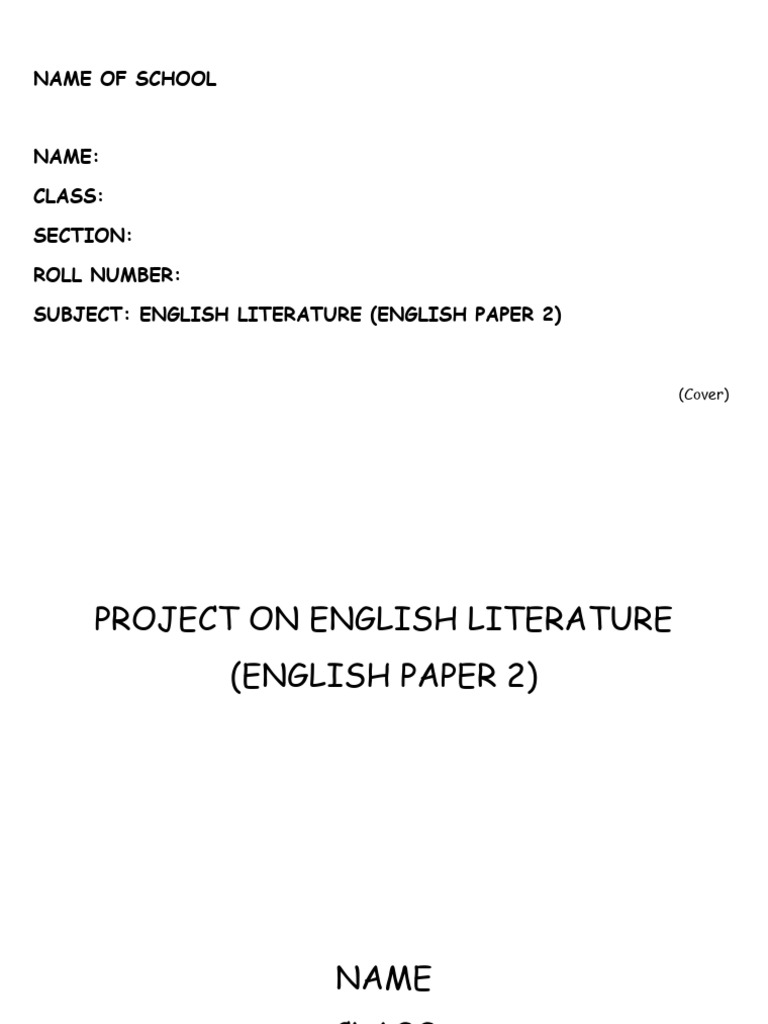 English Literature Project | PDF